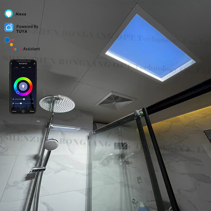 Rectangle Artificial Skylight Panels Simulates Daylight For Home