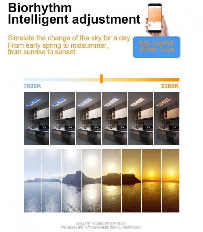 200W Artificial Daylight Faux Skylight Panels Circadian Rhythm Tuya ...