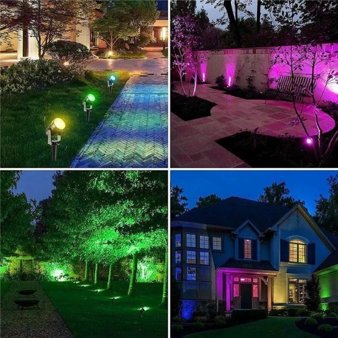 Solar Dimmable Colored Outdoor Spotlights Waterproof Smart Control
